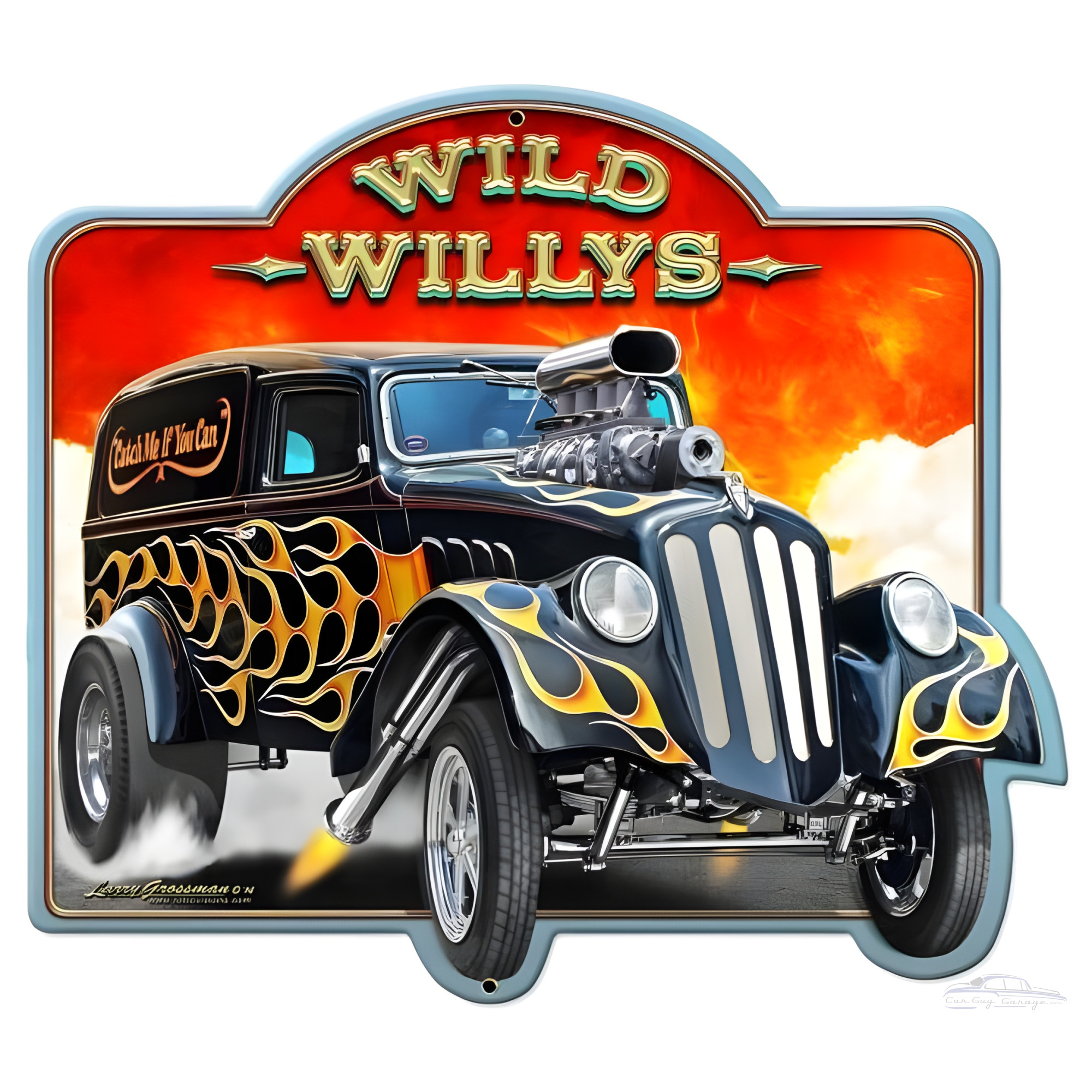 Wild 33 Willys 2 Metal Sign - Vintage Garage Decor 16"x14"