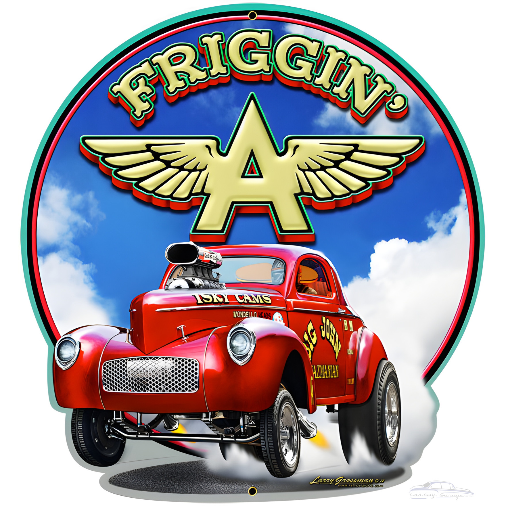 Willys Metal Sign - 14"x15" - Heavy Gauge Steel, Made in USA