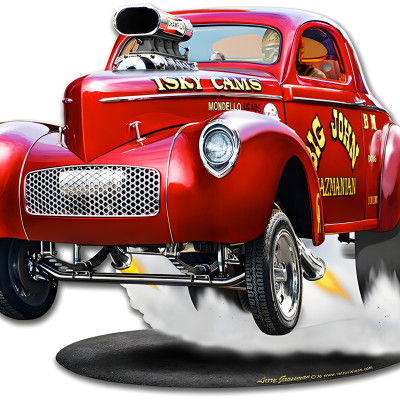 1940 Willys Big John Gasser Metal Sign - 15"x12" - USA Made