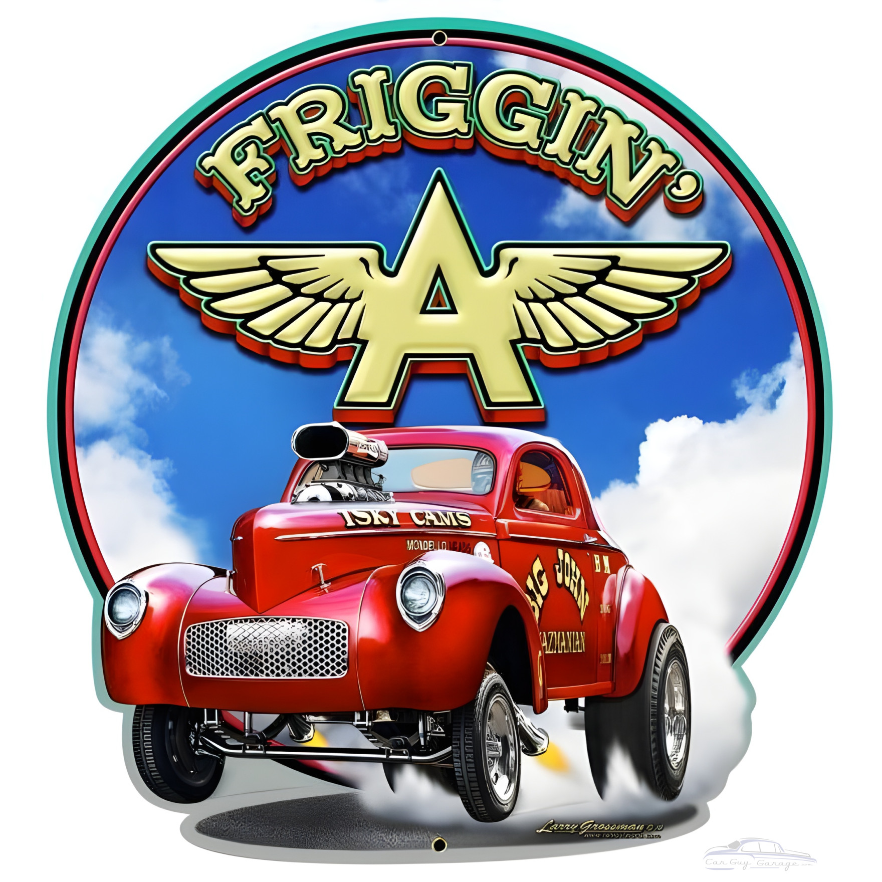 Vintage Willys Metal Sign - 26"x28" - Heavy Gauge Steel