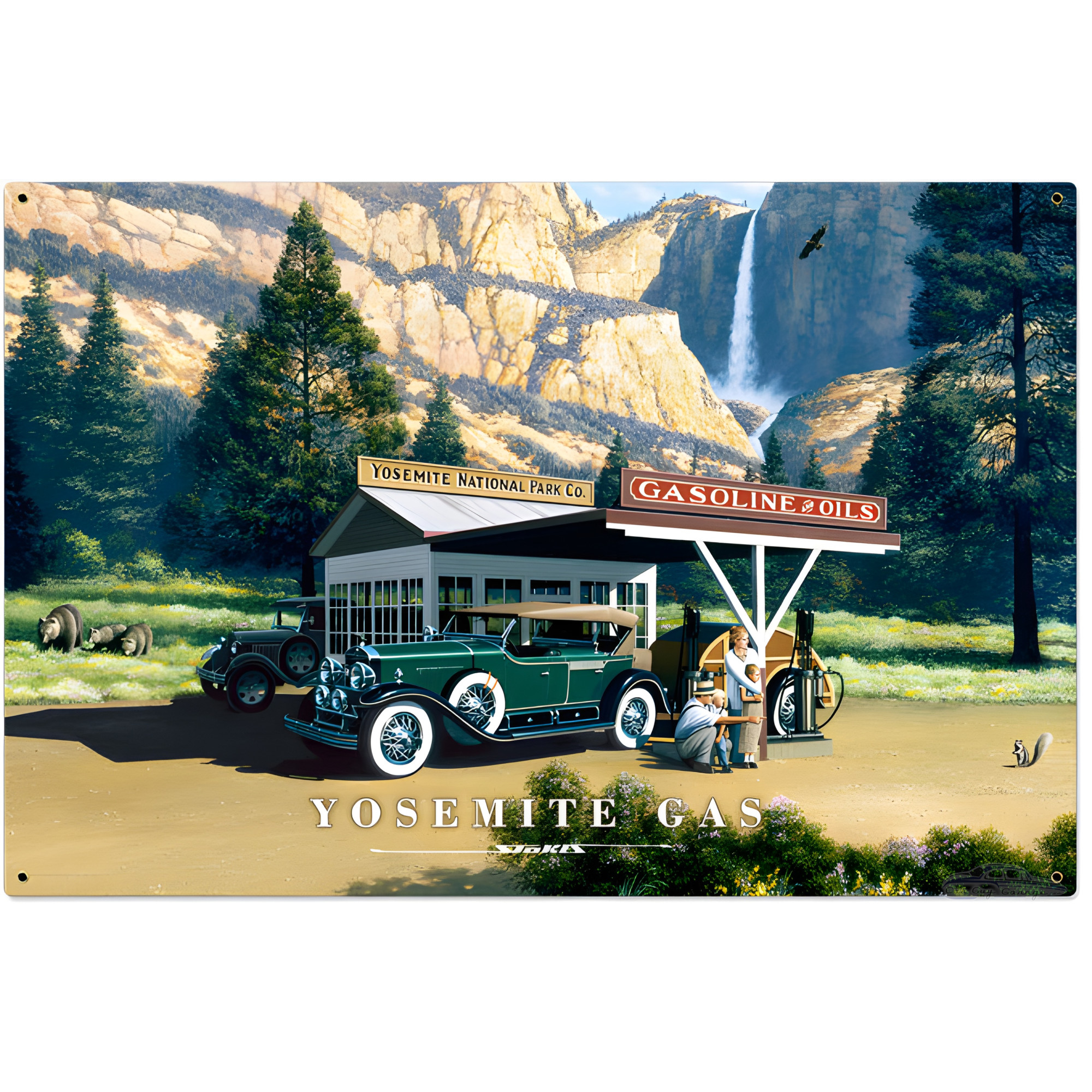 Yosemite Gas Metal Sign - 36"x24" Vintage Garage Decor