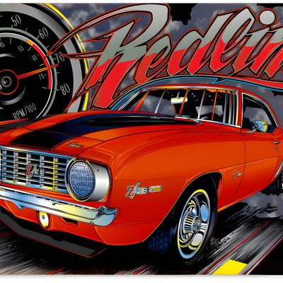 Vintage Z28 Redline Metal Sign - 18"x12" - Made in USA