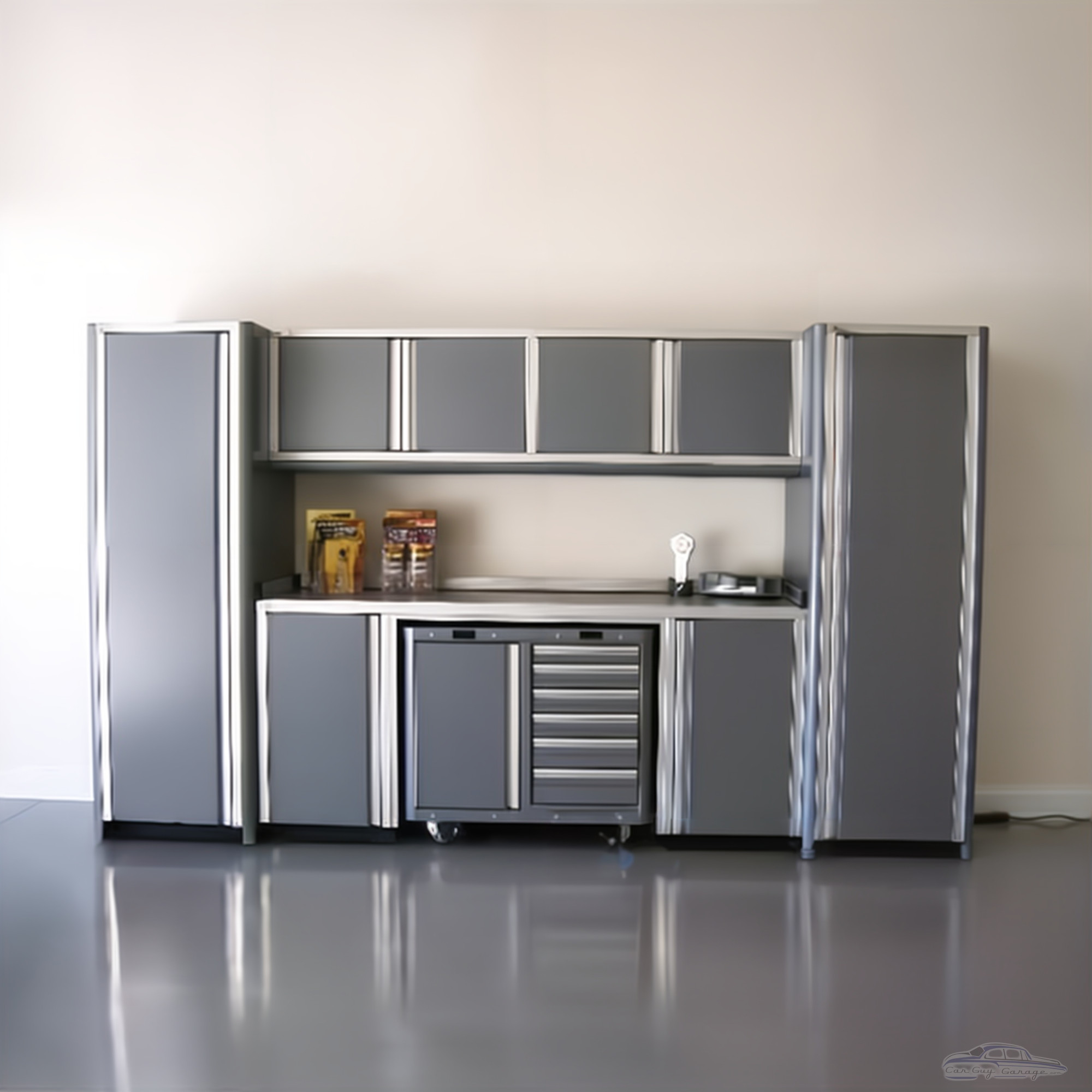 12 Foot Wide Custom Aluminum Garage Cabinets - Race Package