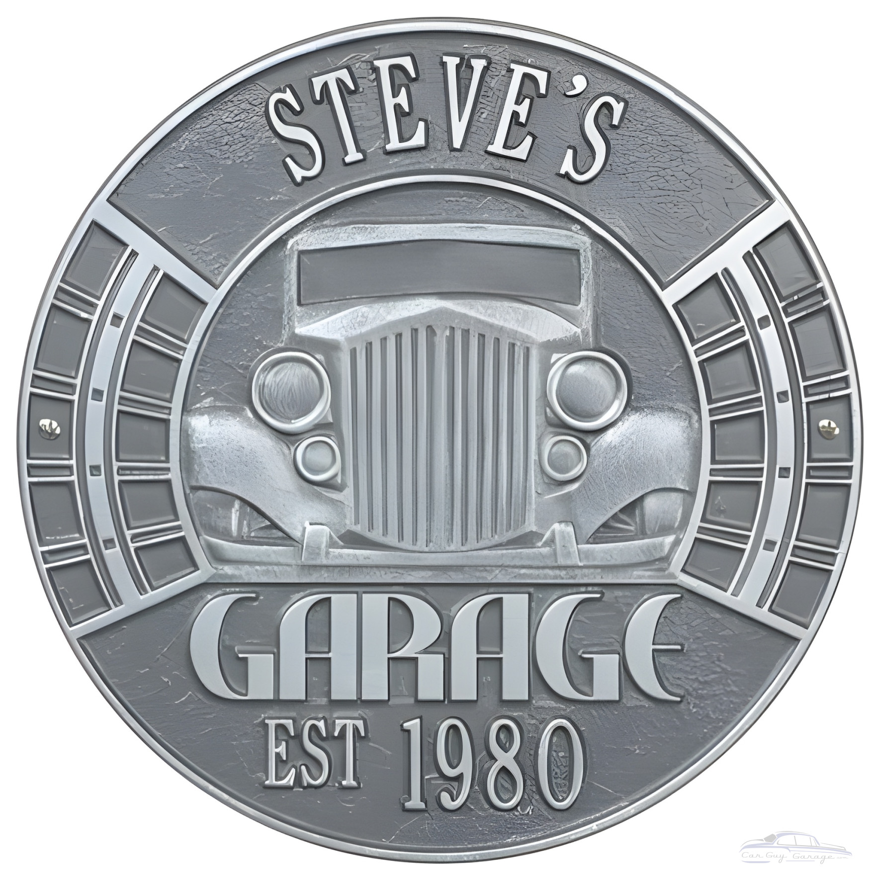 Personalized Vintage Car Garage Plaque - Custom Aluminum Sign