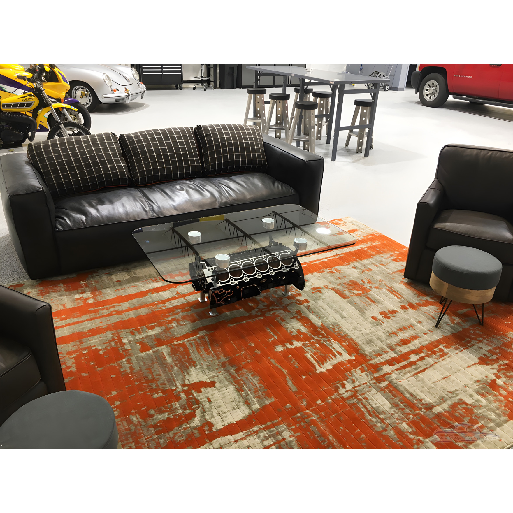 Mercedes V12 Engine Block Table - Custom Automotive Furniture