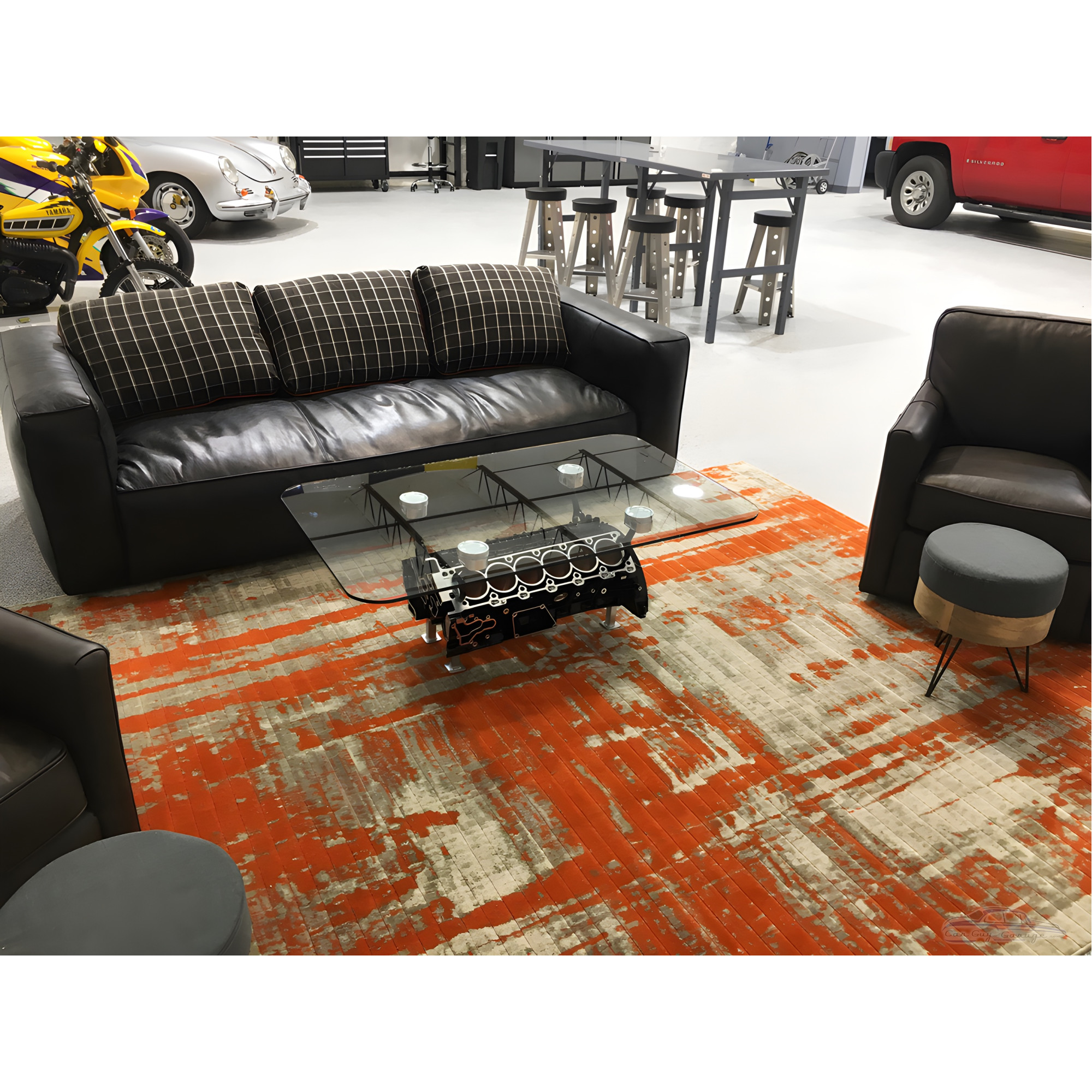 Mercedes V12 Engine Block Table - Custom Automotive Furniture